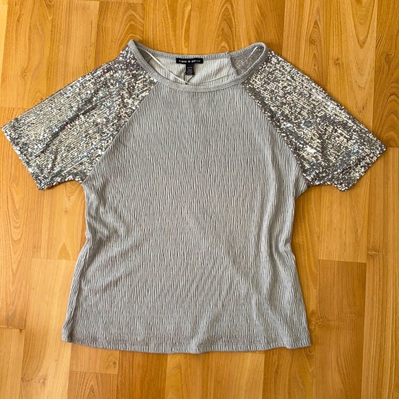 Cable & Gauge | Tops | Cable Gauge Silver Sequin Blouse | Poshmark